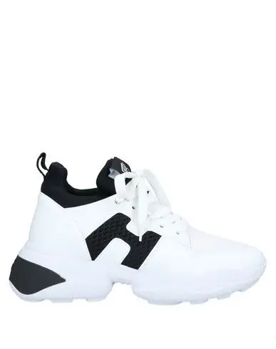 Hogan Textile Fibers And Leather Chunky Sneakers - White