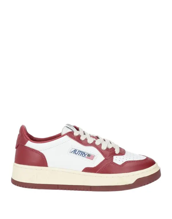 AUTRY Bright Leather Low-top Sneakers - Red
