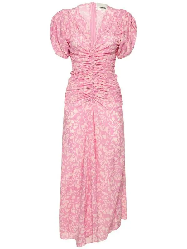 Isabel Marant Lilia Printed Stretch Silk Midi Dress