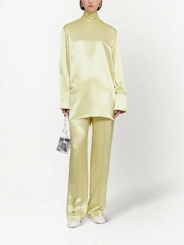 JIL SANDER Roll-neck Satin Blouse