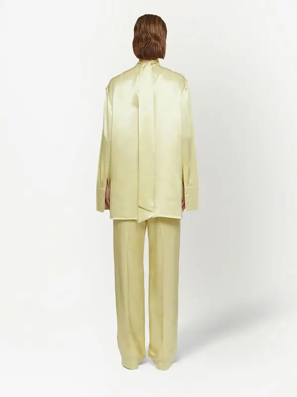 JIL SANDER Roll-neck Satin Blouse