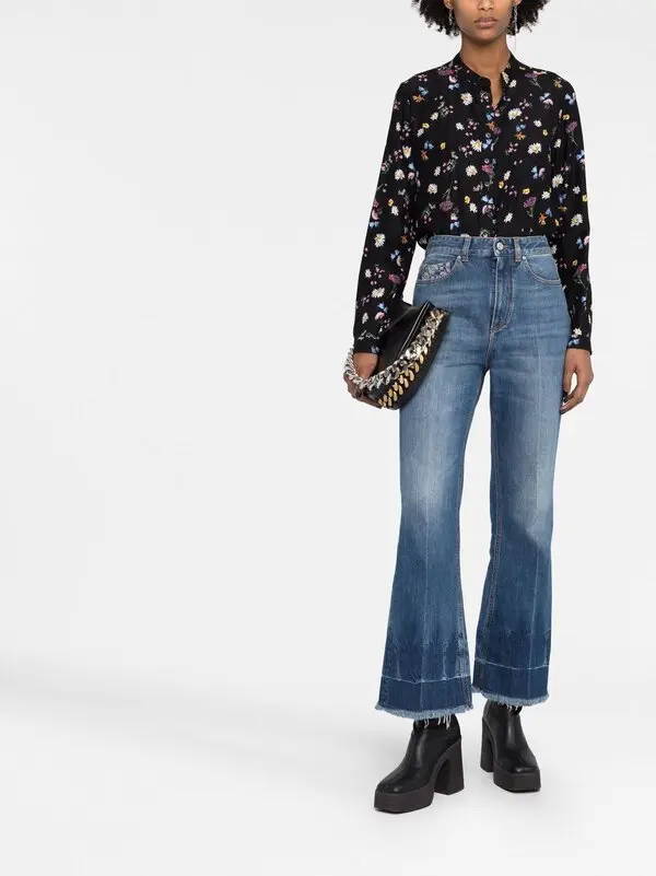 Stella McCartney Frayed-edge Cropped Jeans
