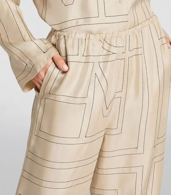 TOTEME Silk Monogram Trousers