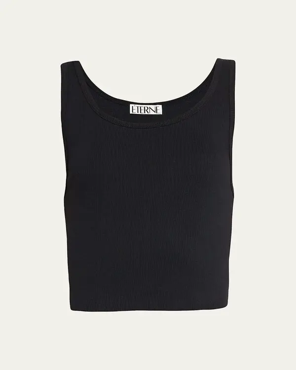 Eterne Terne Cropped Tank Top - Black