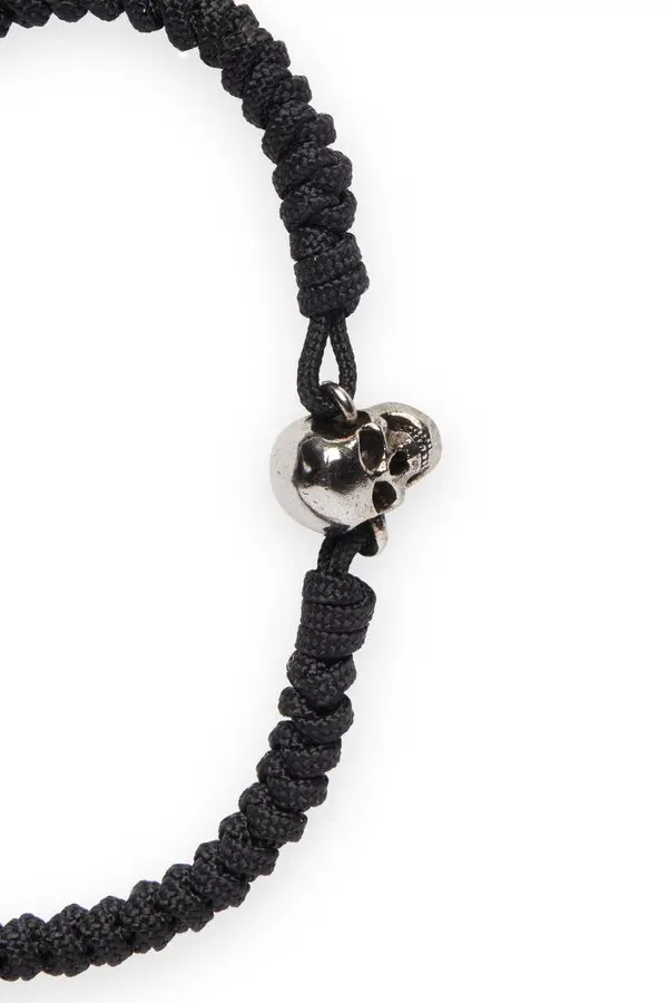Alexander Mcqueen Skull Friendship Bracelet Black Editorialist