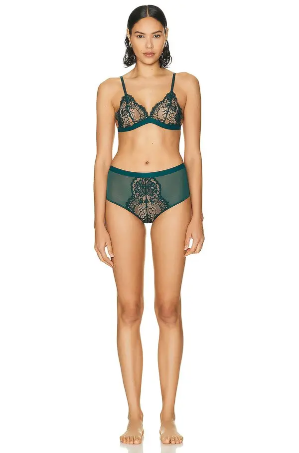 Wolford Belle Fleur Triangle Bralette In Green