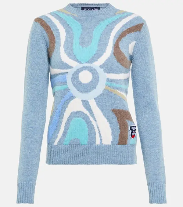 Emilio Pucci X Fusalp Marmo Wool Sweater - Blue