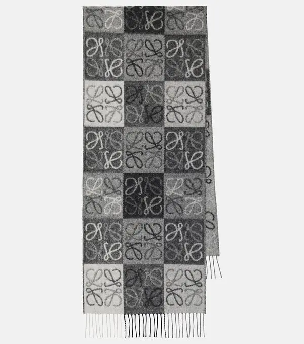 Loewe Anagram Wool And Cashmere Scarf - Multicoloured