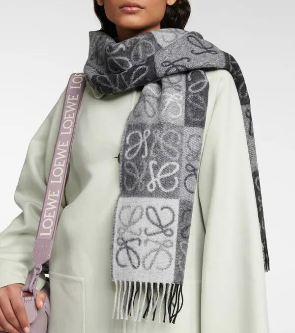 Loewe Anagram Wool And Cashmere Scarf