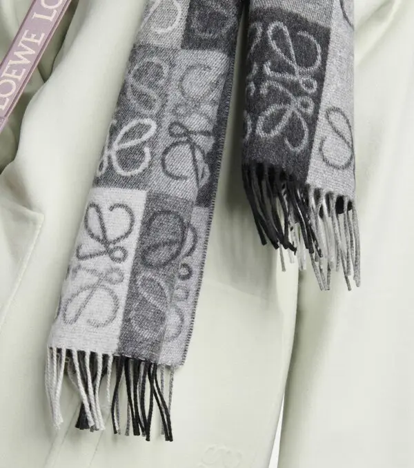 Loewe Anagram Wool And Cashmere Scarf