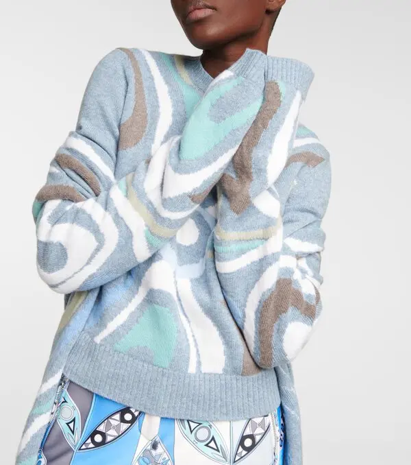 Emilio Pucci X Fusalp Marmo Wool Sweater - Blue