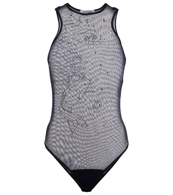 JEAN PAUL GAULTIER Embellished Printed Bodysuit