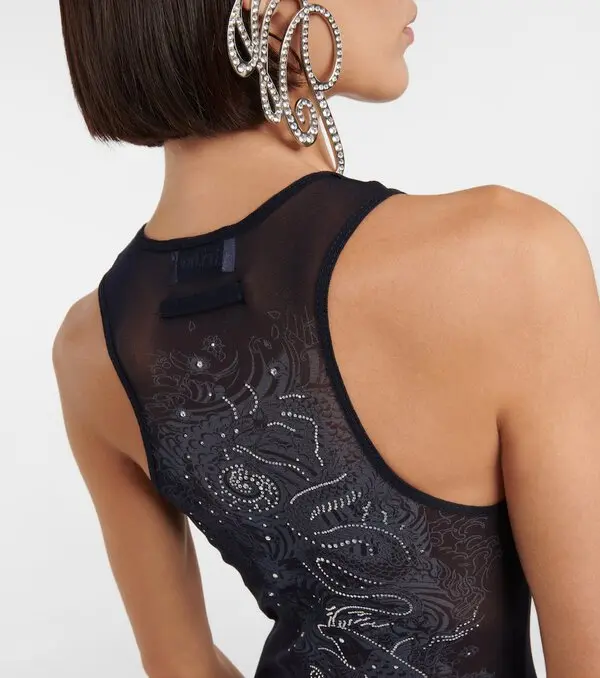 JEAN PAUL GAULTIER Embellished Printed Bodysuit