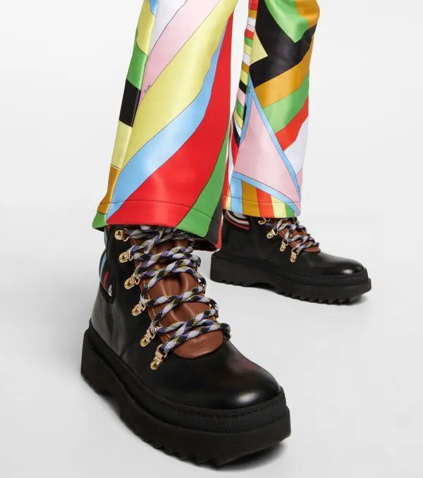 Emilio Pucci X Fusalp Printed Leather Ankle Boots