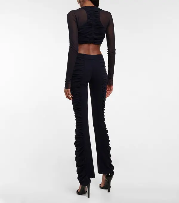 JEAN PAUL GAULTIER Ruched Mesh Crop Top