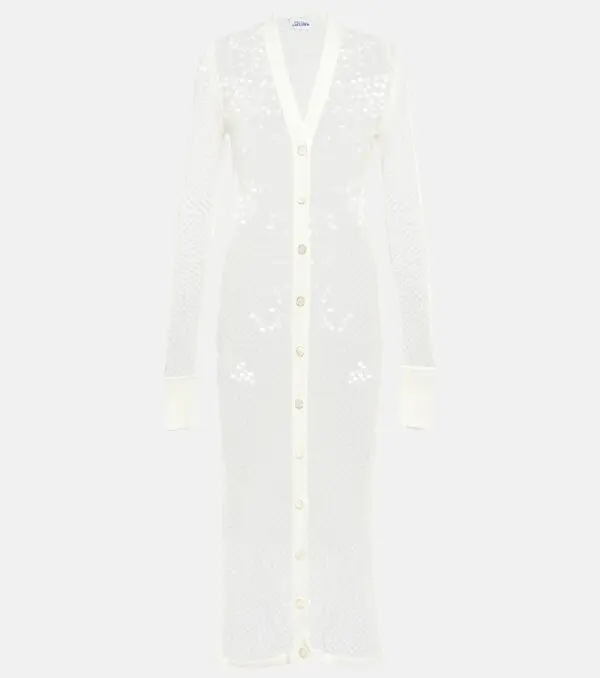 JEAN PAUL GAULTIER Sequined Net Midi Dress - White
