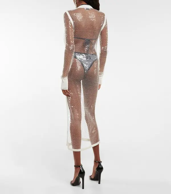JEAN PAUL GAULTIER Sequined Net Midi Dress
