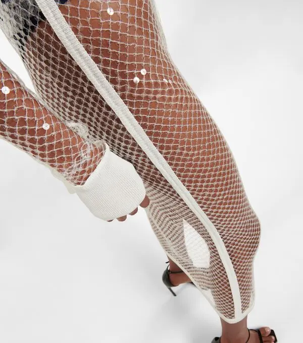 JEAN PAUL GAULTIER Sequined Net Midi Dress
