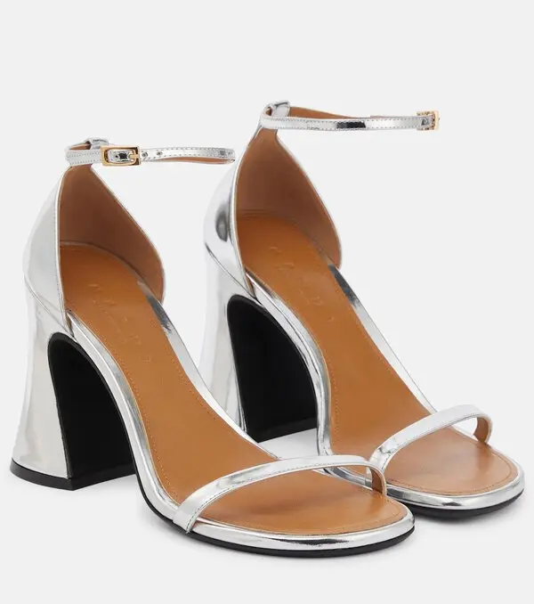 Marni Patent Leather High Heel Sandals - Silver