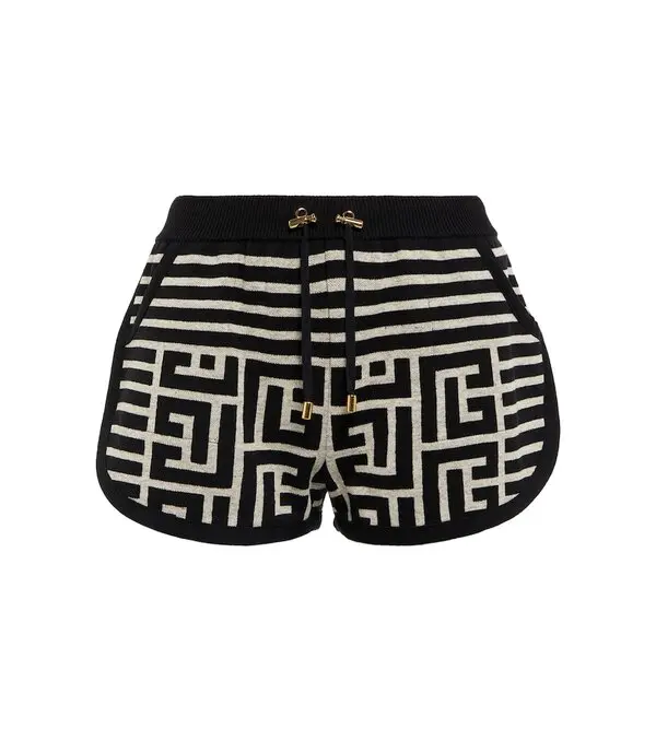 Balmain Monogram Wool-blend Shorts