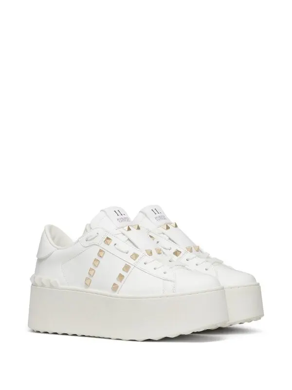 Valentino Garavani Rockstud Untitled Flatform Sneakers - White