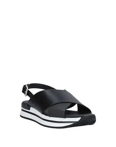 Hogan Leather Slingback Flatform Sandals