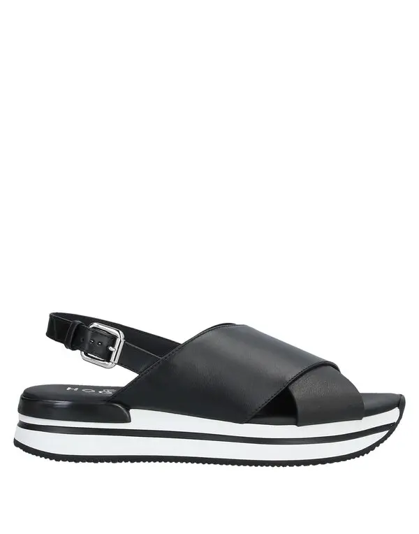 Hogan Leather Slingback Flatform Sandals