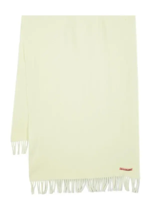 Acne Studios Logo-patch Fringed Scarf - Green
