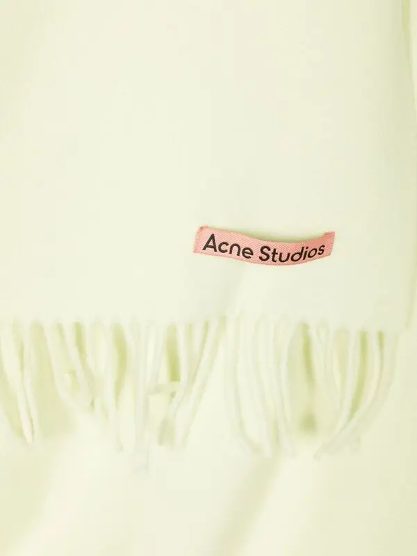 Acne Studios Logo-patch Fringed Scarf - Green