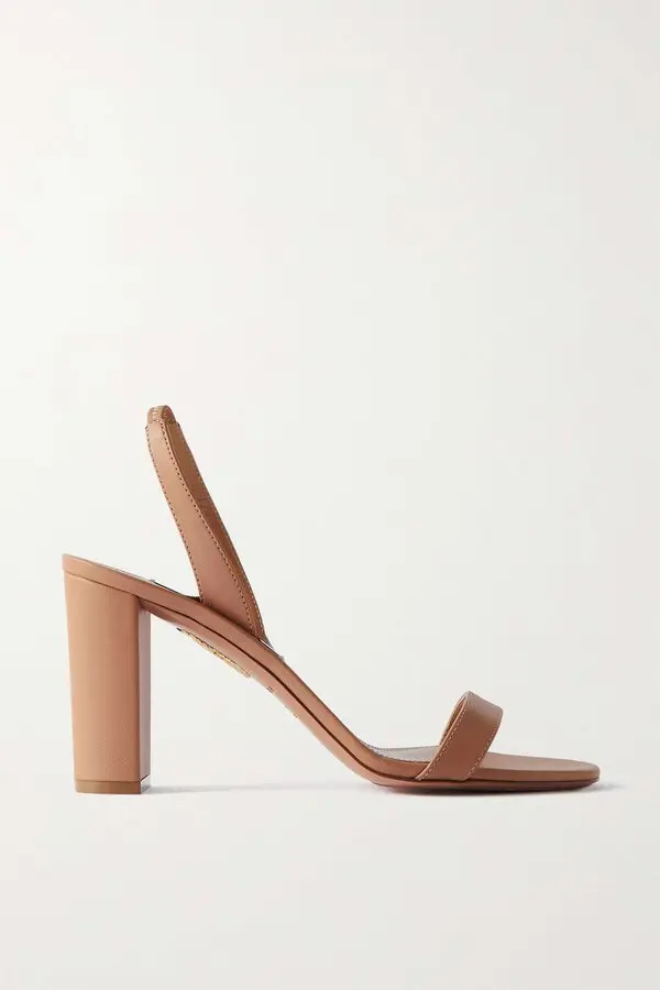 AQUAZZURA So Nude 85 Leather Slingback Sandals