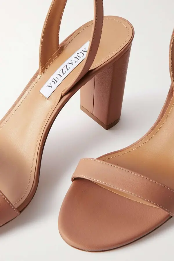 AQUAZZURA So Nude 85 Leather Slingback Sandals