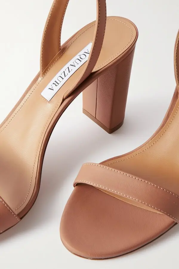 AQUAZZURA So Nude 85 Leather Slingback Sandals - Neutrals