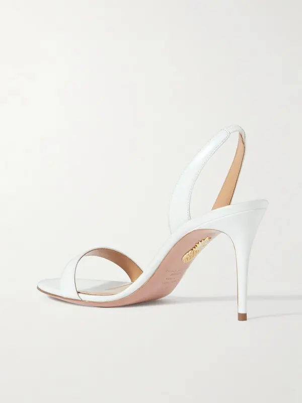 AQUAZZURA So Nude 85 Leather Slingback Sandals - White