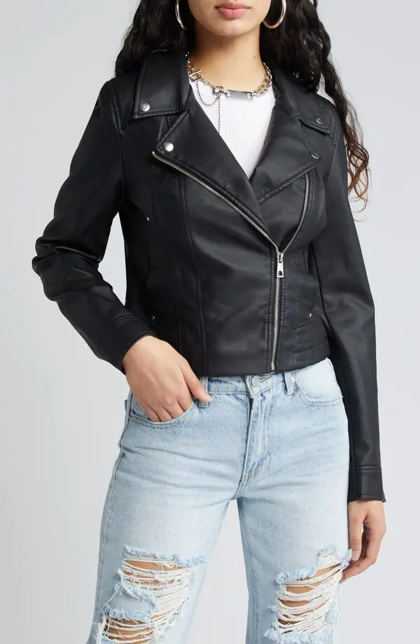 Vero Moda Ramon Crop Faux Leather Jacket