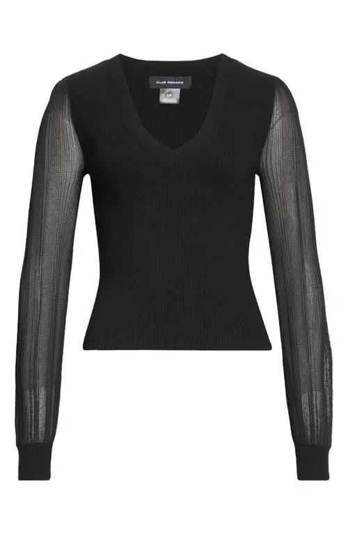 Club Monaco Mixed Yarn V-neck Sweater