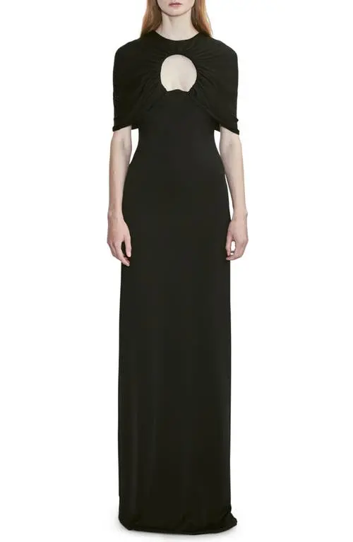 ET OCHS Joy Ruched Capelet Gown