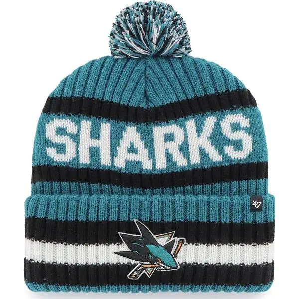 '47 San Jose Sharks Bering Cuffed Knit Hat With Pom - Teal