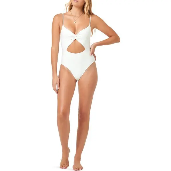 L*Space Kyslee Twisted Cutout One-piece Swimsuit - Cream