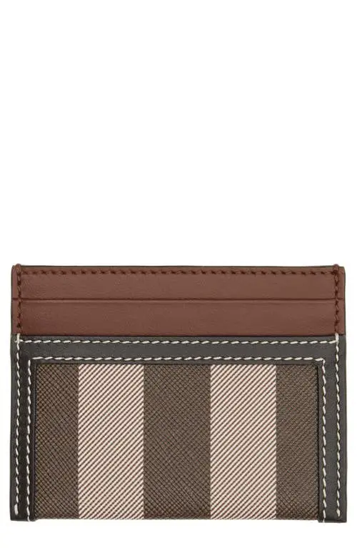 Burberry Sandon Check Leather Card Case - Dark Birch Brown