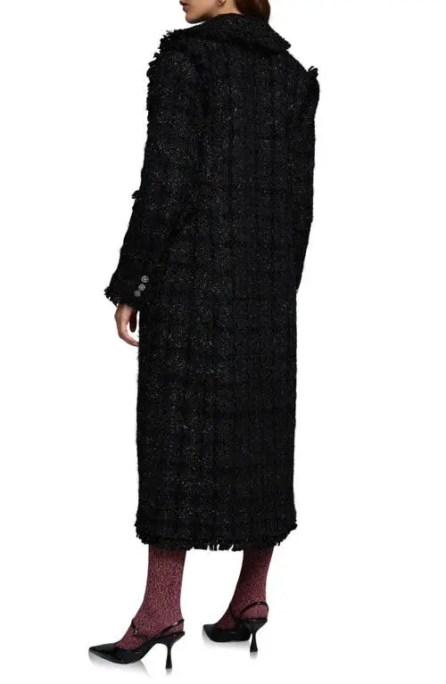 Endless Rose Metallic Long Tweed Coat