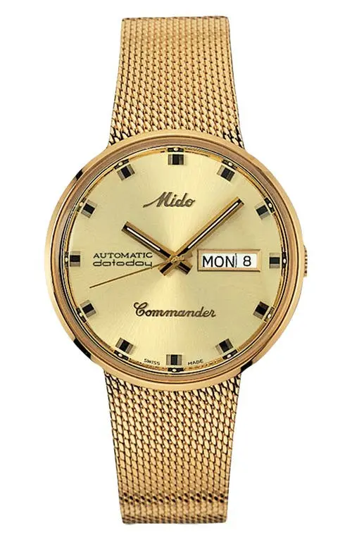 MIDO Commander Automatic Mesh Strap Watch - Gold/yellow/gold