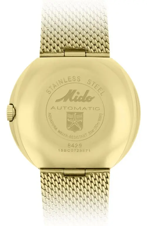 MIDO Commander Automatic Mesh Strap Watch - Gold/yellow/gold