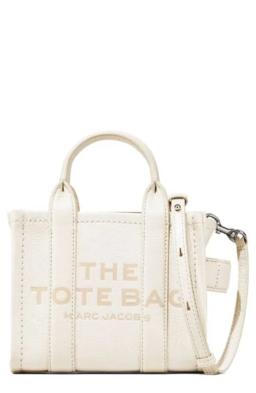 Marc Jacobs Leather Crossbody Tote - Cotton/silver