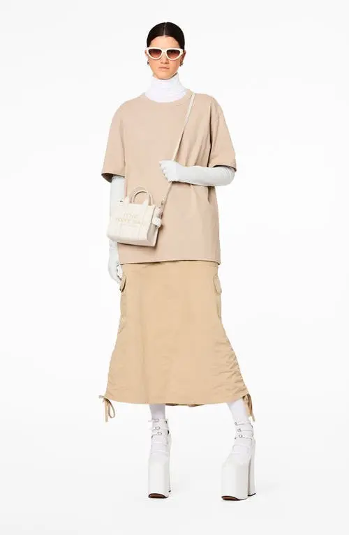 Marc Jacobs Leather Crossbody Tote - Cotton/silver