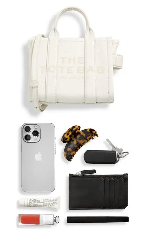 Marc Jacobs Leather Crossbody Tote - Cotton/silver
