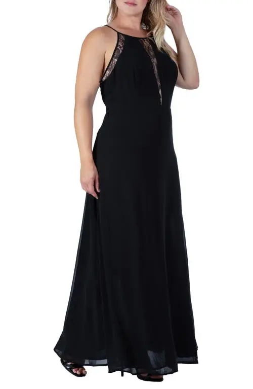 STANDARDS & PRACTICES Lace Detail Maxi Dress - Black