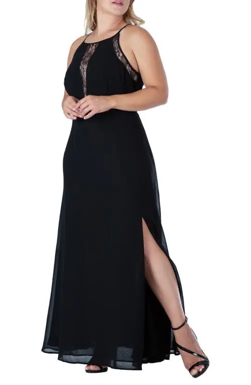 STANDARDS & PRACTICES Lace Detail Maxi Dress - Black