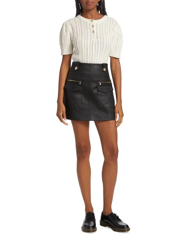 Derek Lam 10 Crosby Shea Mixed-stitch Puff-sleeve Sweater