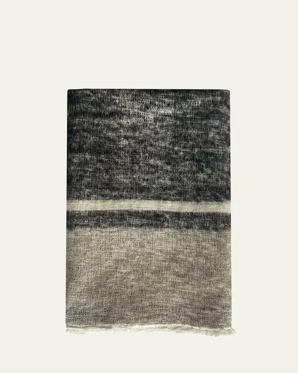 Denis Colomb Hokkaido Color-block Shawl - Natural Grey White Black