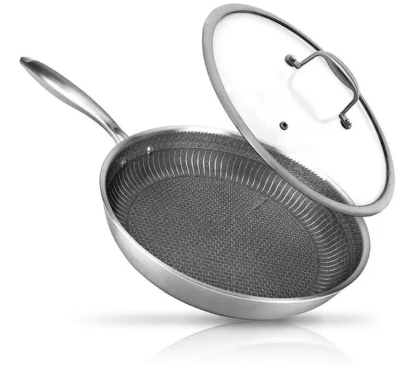NUTRICHEF 8 Stir Fry Pan With Glass Lid - One-color